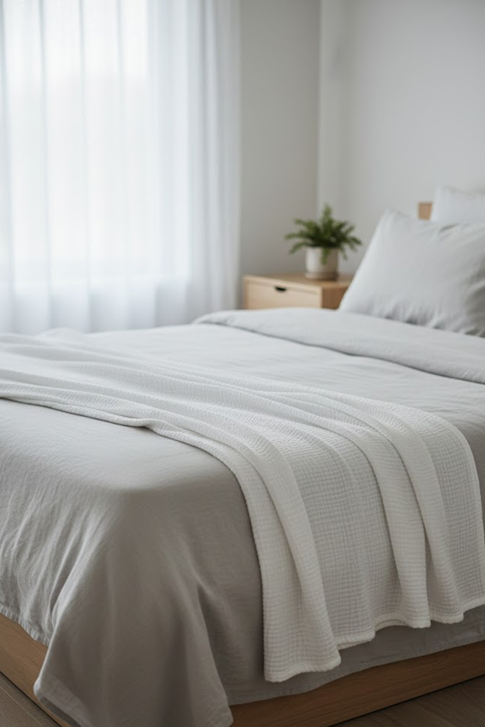 Manta Pie de Cama Gasa Doble Texturada 120x280 — DeSillas